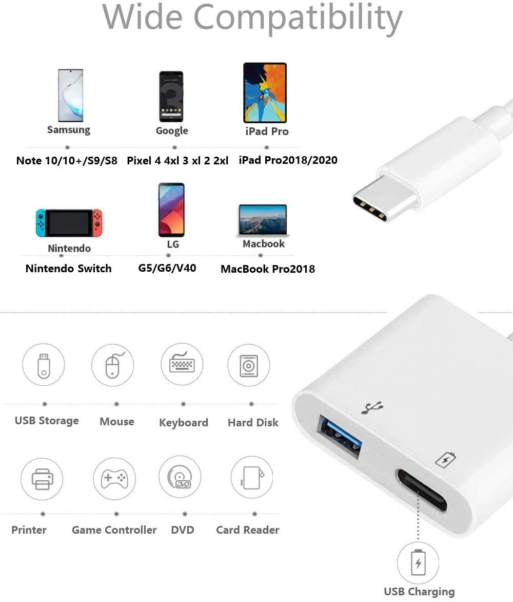 Buy USB C to USB Adapter, Type C USB OTG Cable, 2