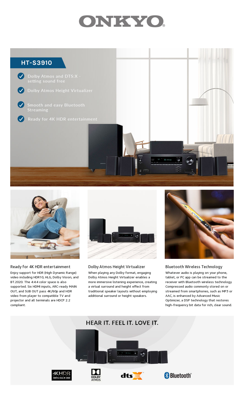 Onkyo 5.1- Channel Home Theater Receiver And Speaker Package - Ht-S3910 at Sarah Solomon blog